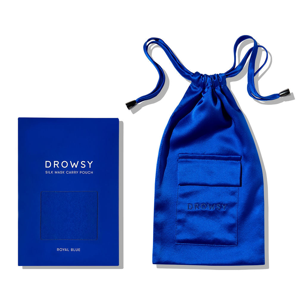 Royal Blue Silk Pouch: Perfect for Sleep Mask Storage